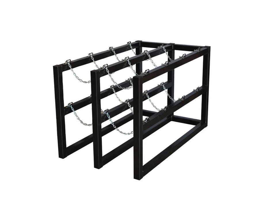 Three Tank Gas Cylinder Rack Compressed Gas Cylinder Storage Racks